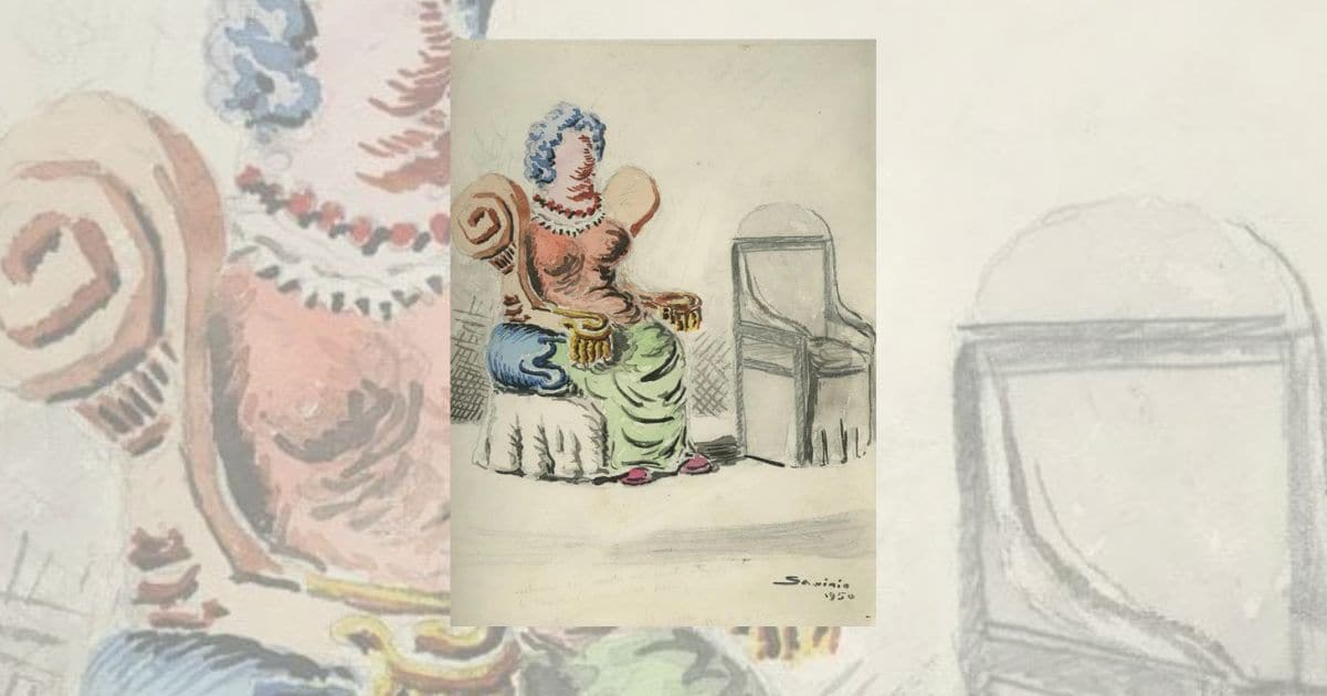 Alberto Savinio e il suo quadro "Poltromamma"