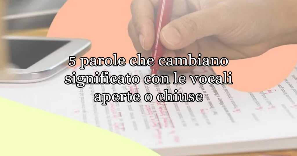 5 parole che cambiano significato a seconda dell'accento