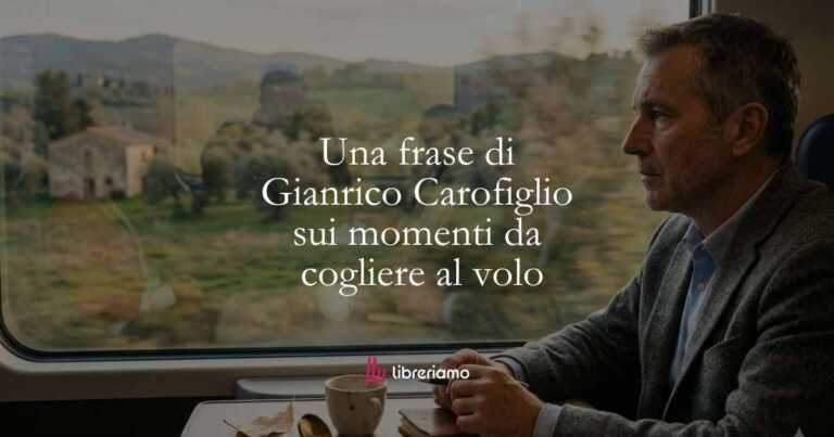 Una frase di Gianrico Carofiglio sui momenti da cogliere al volo