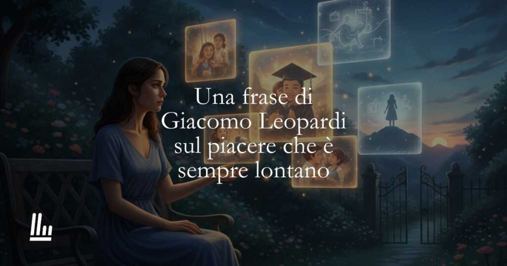 Una frase di Giacomo Leopardi sul piacere che è sempre lontano